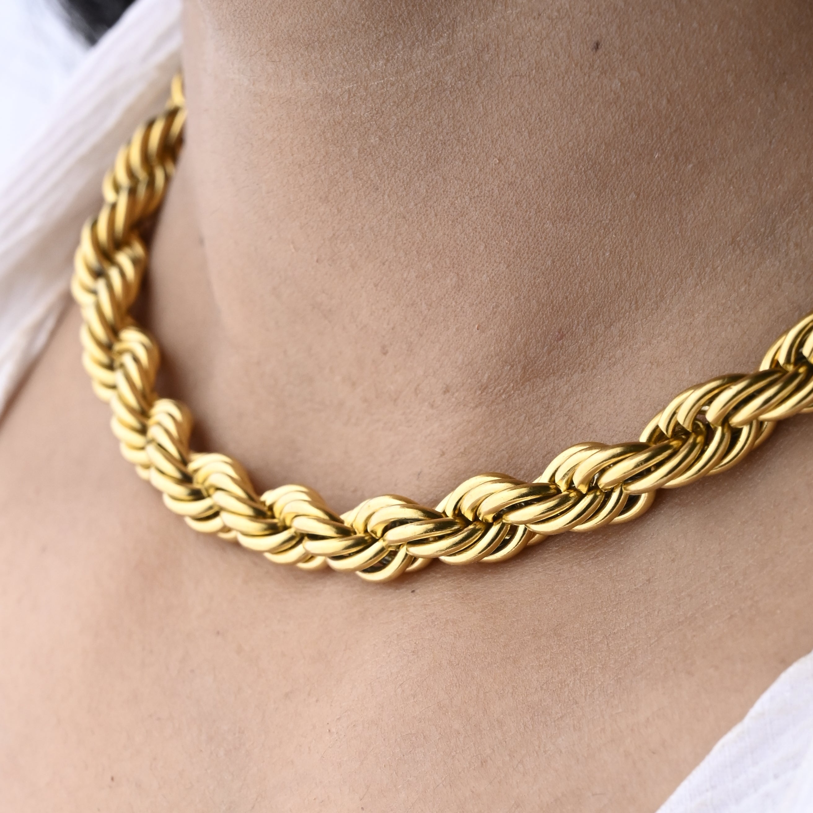 18K Gold-Filled Thick Rope Chain Necklace – Jewelvers
