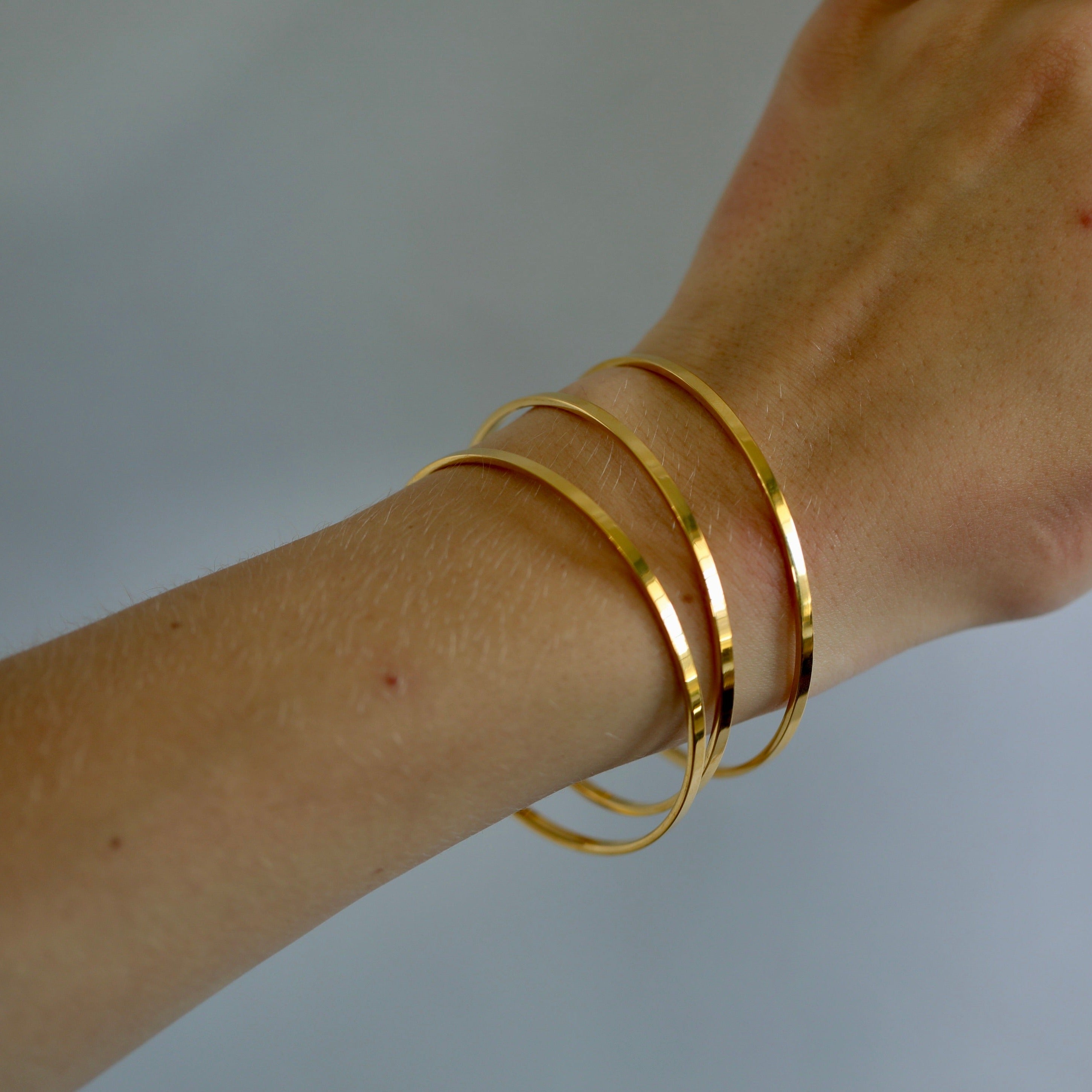 Set of Three Flat Bangles 18K Gold-Filled | Best Quality Gold Filled ...