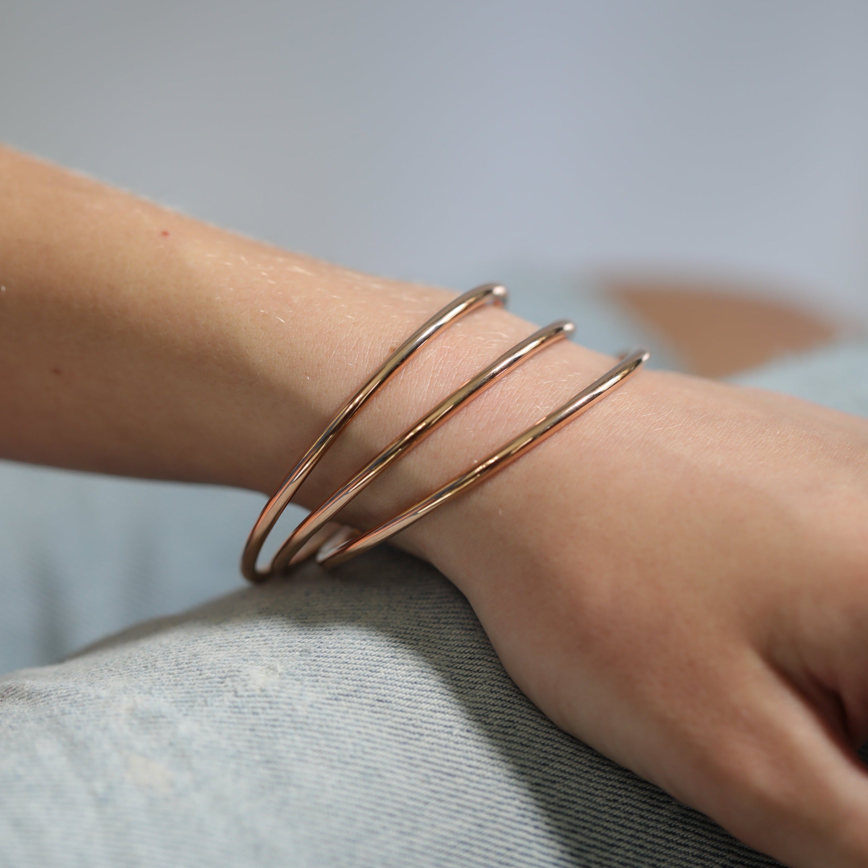 Set of Three Rose Gold Bangles | Best Quality Rose Gold Bangle Bracelet ...