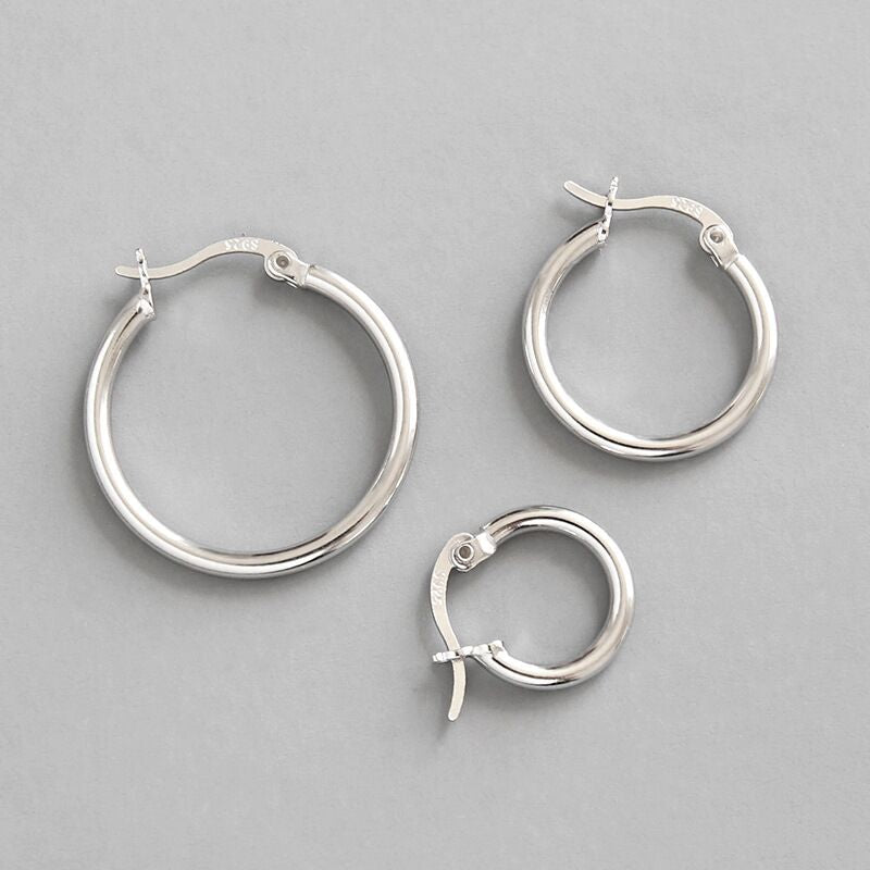 925 Sterling Silver Large Hoops – Jewelvers